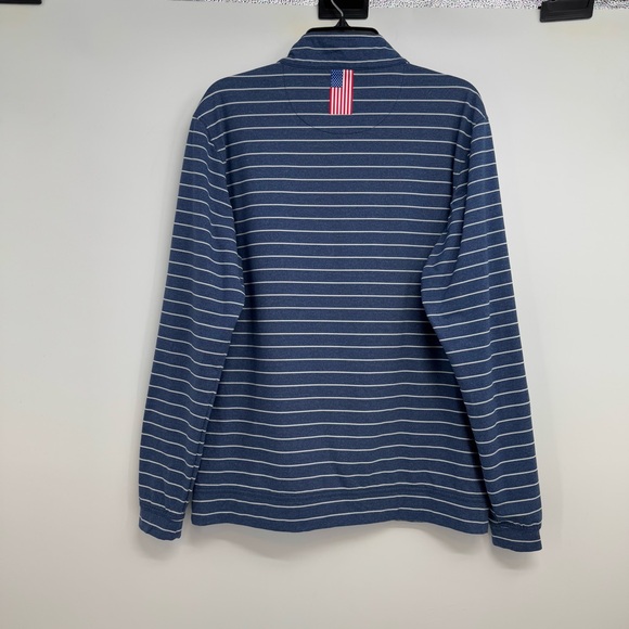 Rhoback | Sweaters | Rhoback 4 Zip Mens Large Blue Striped Pullover ...